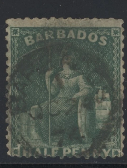 BARBADOS QUEEN VICTORIA 1/2d deep green stamp (SG65) dated 1874 £3.29 ...