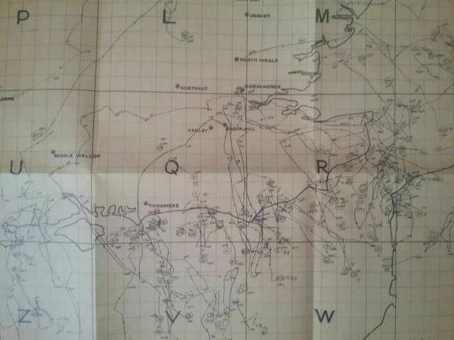 1940 WWII OPERATION Plot Map Of Enemy Raids From Day Before Battle Of ...
