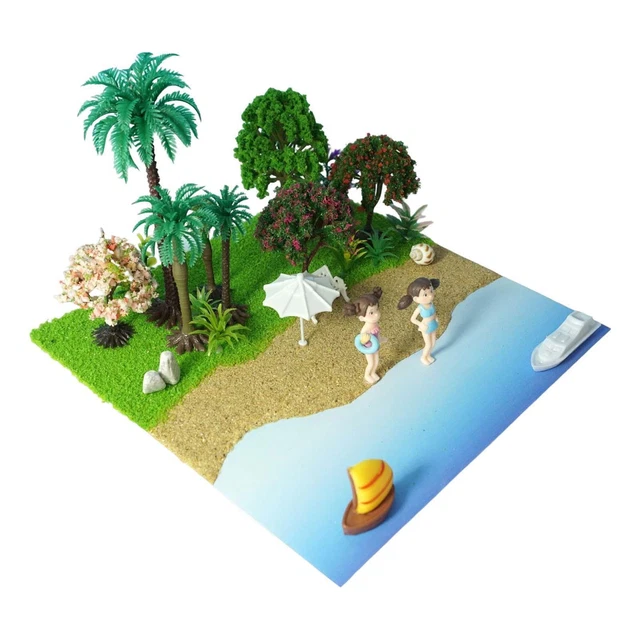 BEACH SCENES MODEL Display Interactive diy build for creativity Desk £9 ...