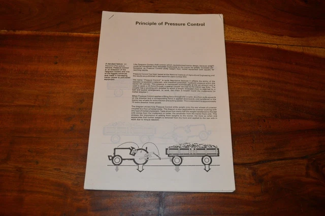 MASSEY FERGUSON PRINCIPLE of Pressure Control Salesmans Guide Book (15 ...