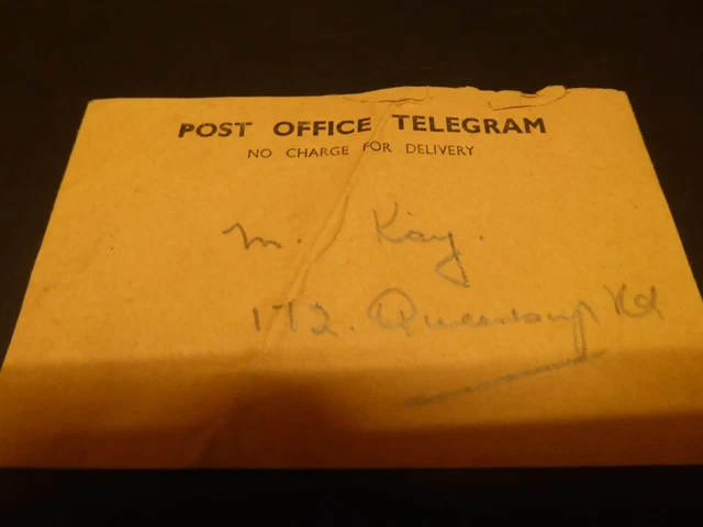 WW2 POST OFFICE TELEGRAM 1943 ENVELOPE AND LETTER No 186661 INDIA ...
