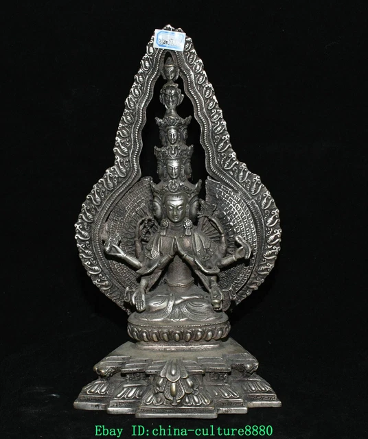 BOUDDHISME TIBÉTAIN MILLE bras d'argent Guanyin Guanyin image EUR 260,00 - PicClick FR