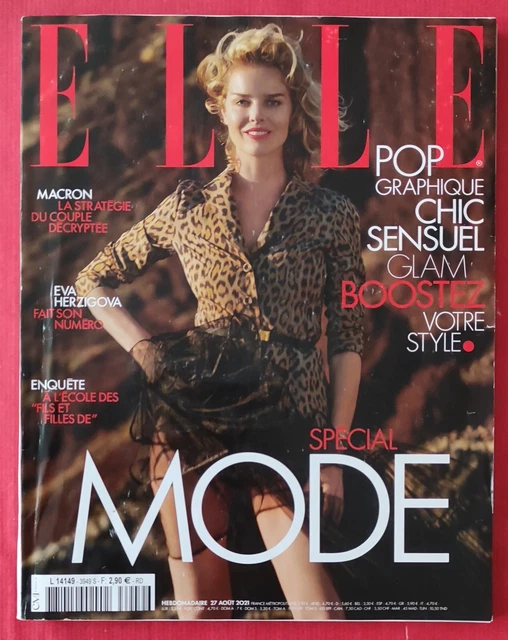MAGAZINE ELLE N°3949 Août 2021 Eva HERZIGOVA SPECIAL MODE MACRON Voir ...