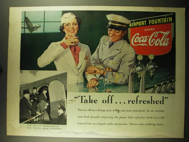 1938 COCA-COLA SODA Ad - Take off.. Refreshed EUR 19,04 - PicClick FR