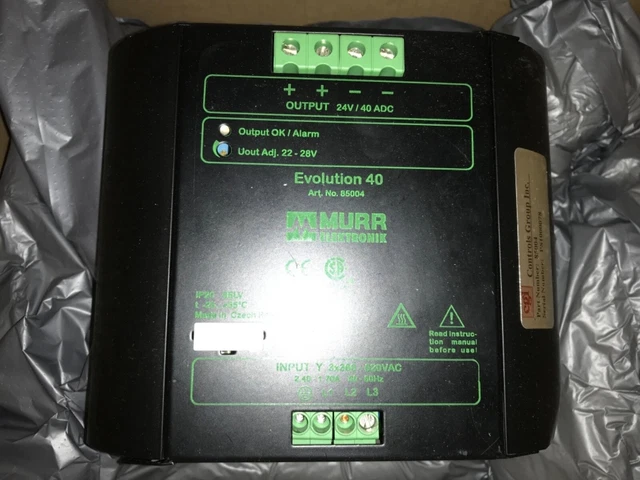 MURR ELEKTRONIK EVOLUTION power supply, output 24V/40ADC, input Y 3x360 ...