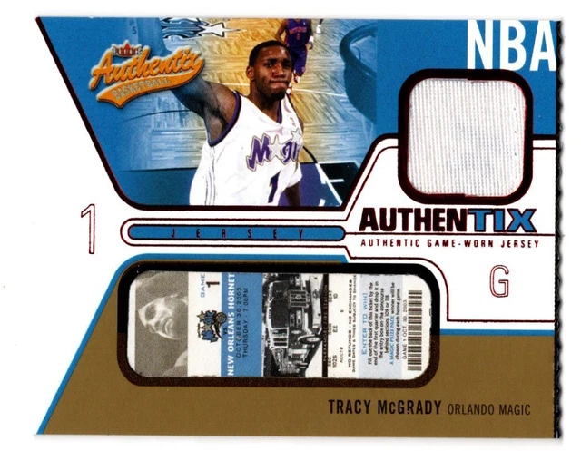 MAILLOT TRACY MCGRADY 2003-04 Fleer Authentix maillot All-Star déchiré ...