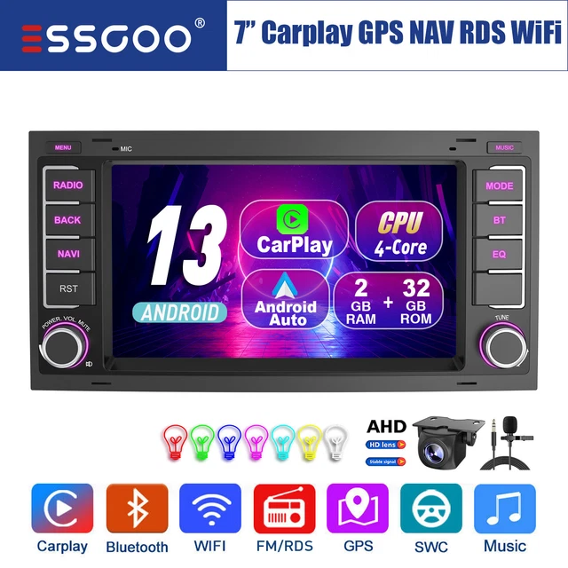 2+32G ANDROID 13 CarPlay autoradio GPS SAT fotocamera nav per VW T5 Multivan Touareg EUR 189,65 ...