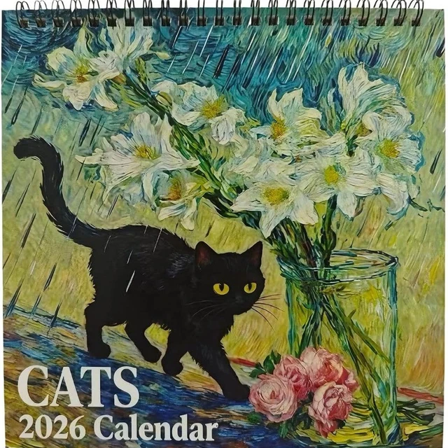 CATS IN FAMOUS Paintings Calendar 2026 Cat Wall Calendar for Cats ...