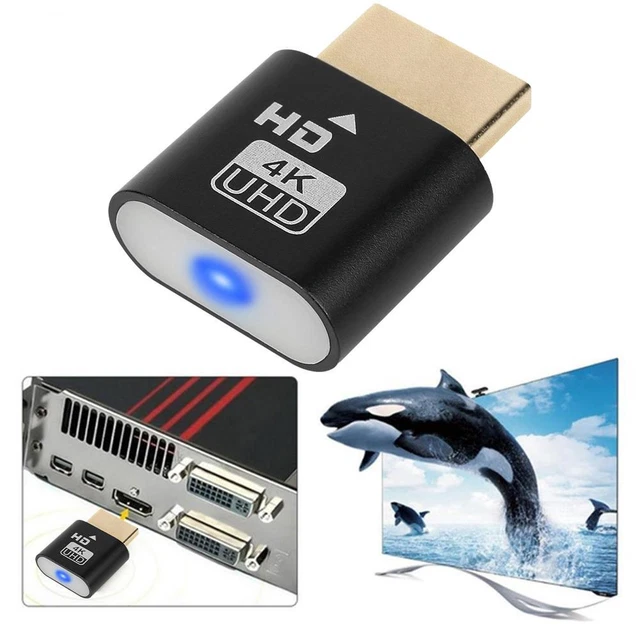 VGA VIRTUAL DISPLAY Adapter HDMI-compatible 1.4 DDC EDID Dummy Plug ...
