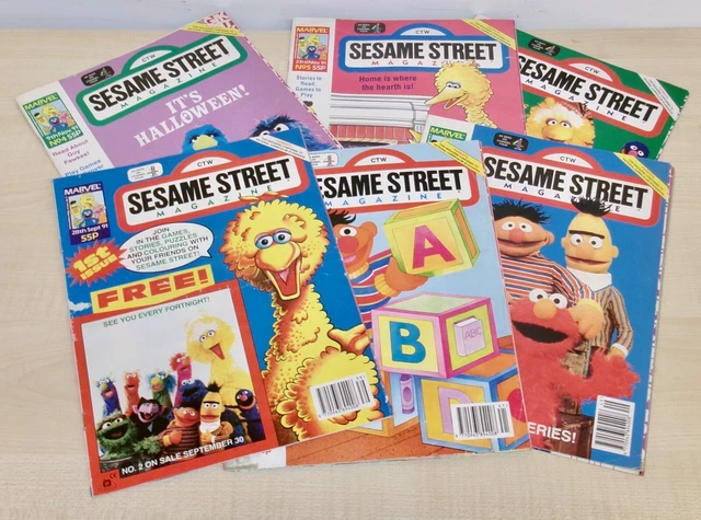 BUNDLE OF 7 Vintage Sesame Street Magazine/Comic inc. 1, 2, 3 ,4 ,5 ,6 ...