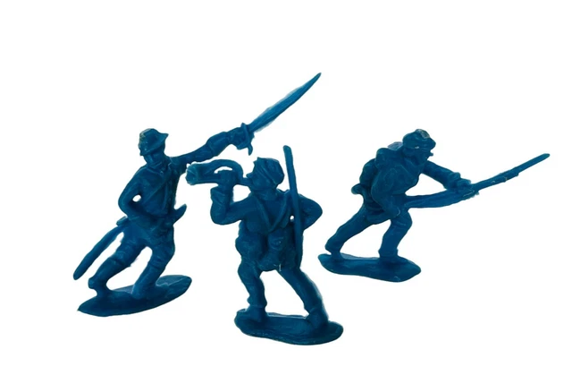 PLASTIC TOY SOLDIERS Military Militia army men vtg marx mpc blue Civil ...
