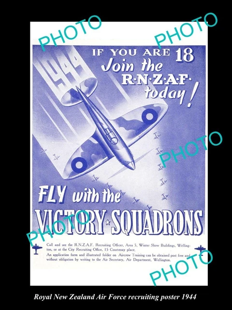 OLD HISTORIC PHOTO Of Rnzaf 1944 Royal New Zealand Air Force Wwii ...