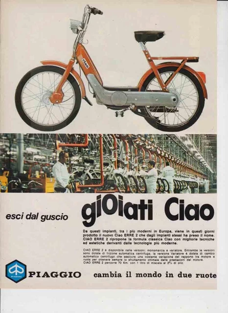 PUBBLICITA' ADVERTISING-PIAGGIO Ciao 1975-Gioiati Ciao Ciclomotori ...