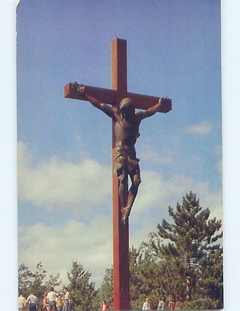 PRE-1980 JESUS CHRIST CROSS STATUE Indian River by Petoskey MI F1804 $2 ...