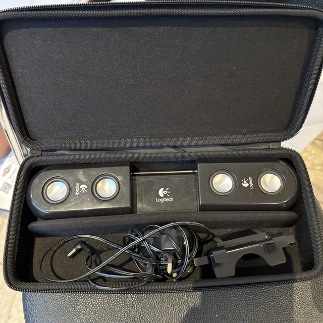 LOGITECH PLAYGEAR AMP Speakers With AUX For PSP Phones Tablets Laptops ...
