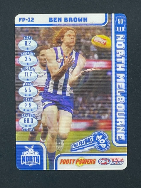 2018 AFL TEAMCOACH Footy Powers Ben Brown North Melbourne Kangaroos FP ...