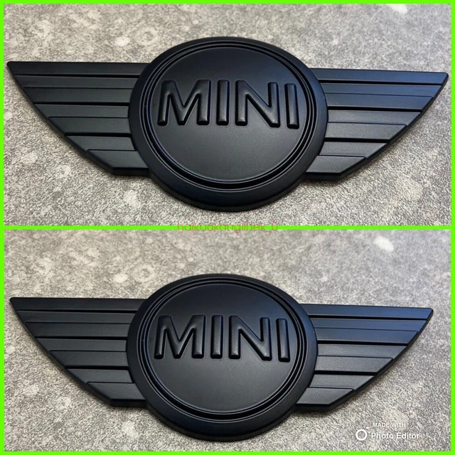 2 X 🇬🇧MINI🇬🇧R50 R55 R56 All Black Metal Bonnet/Boot Badges $41.44 ...