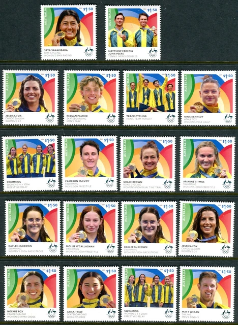 2024 PARIS OLYMPIC Games - MUH Complete Set of 18 Gold Medal Winners ...