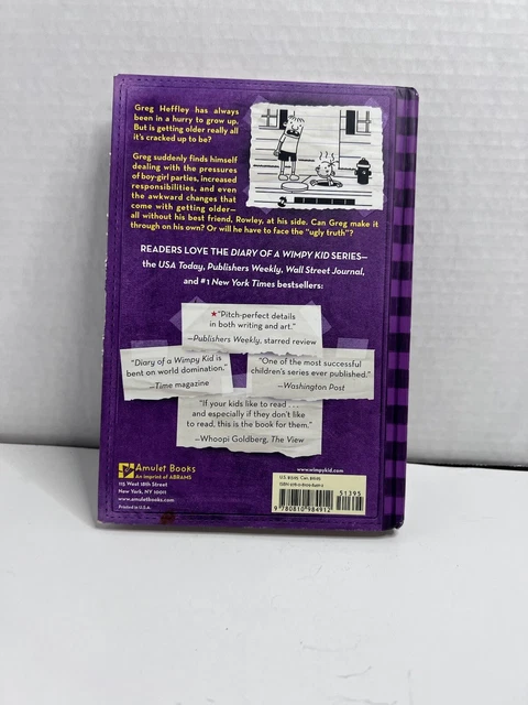 DIARY OF A Wimpy Kid by Jeff Kinney The Ugly Truth Book 5 Purple Cover ...
