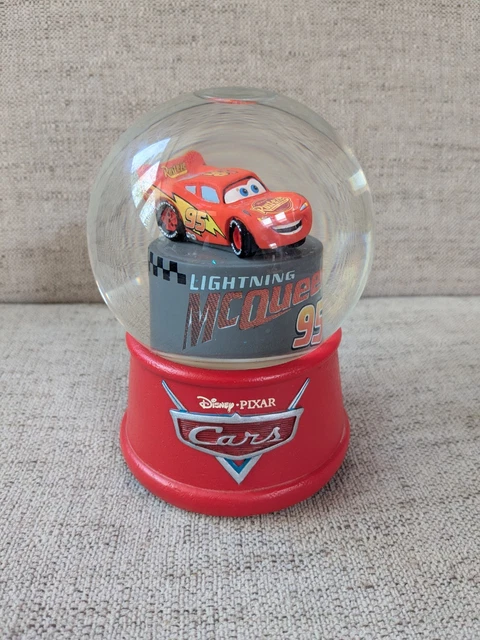 DISNEY PIXAR CARS Lightning Mcqueen Musical Snow Globe | RARE HTF $89. ...