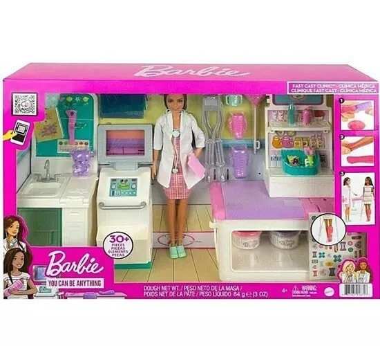 BARBIE FAST CAST Clinic Medical Doctor Doll & Playset 30+ Pcs New Xmas ...
