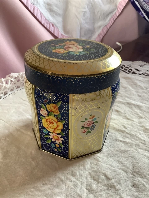 VINTAGE 1950S SCRIBBANS Kemp (Bakeries) Limited London Tin Octagonal ...