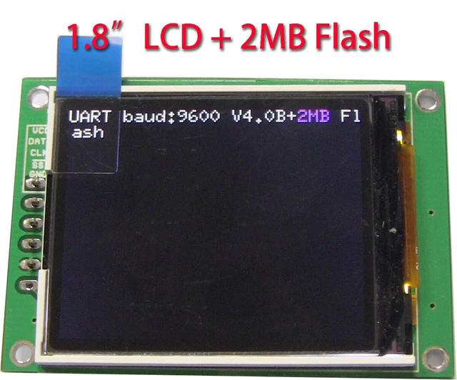 1,8& FARBE TFT 160x128 UART/I2C/IIC/SPI Display + 2 MB Blitzmodul ...