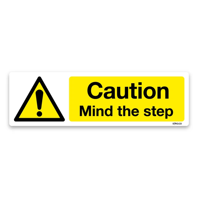 CAUTION MIND THE step Safety Sign Hazard Sticker on self-adhesive vinyl ...