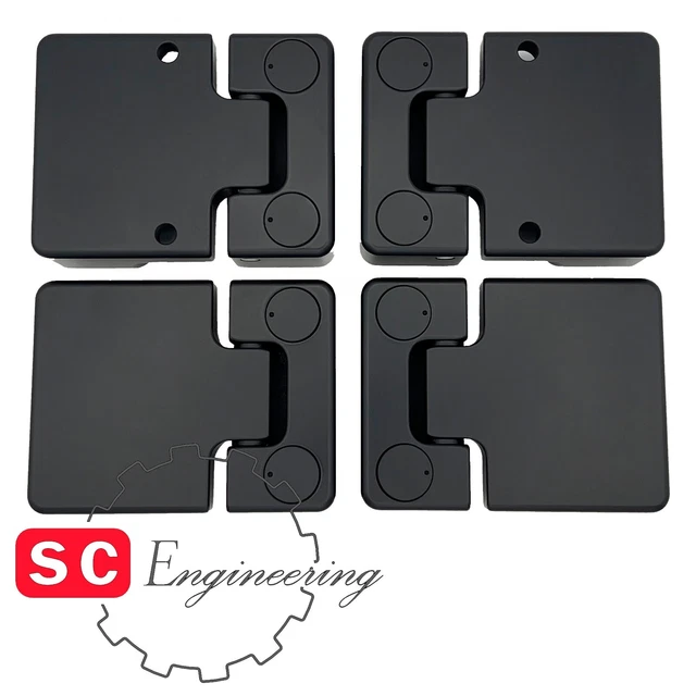 LAND ROVER DEFENDER Security Door Hinges Billet aluminuim + Stainless J ...