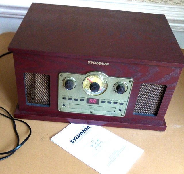 SYLVANIA NOSTALGIA 5-IN-1 Turntable/CD/AM/FM Radio/Cassette Player ...