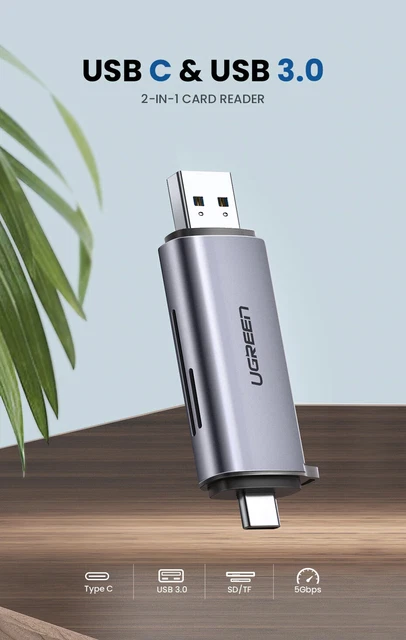 LETTORE SCHEDE SD microSD UGREEN USB 3.0 Type-C per Xiaomi Redmi Pad ...
