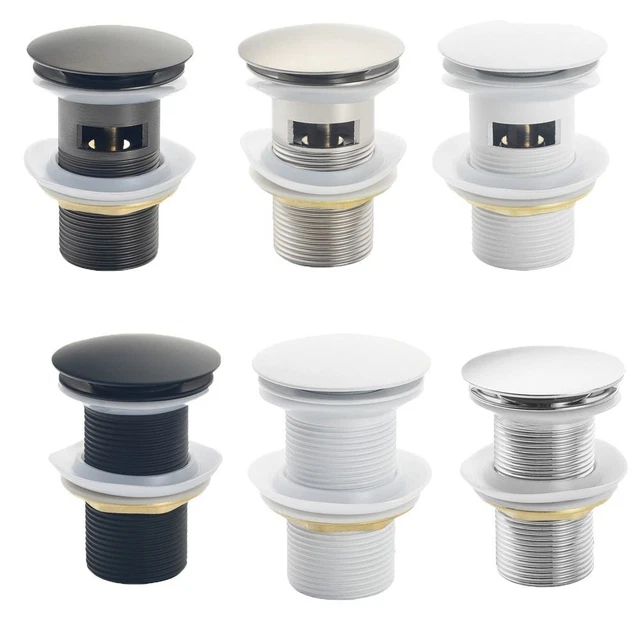 WASTE BUTTON BASIN Waste Plug Drainer Bathroom Washbasin Pipe ...