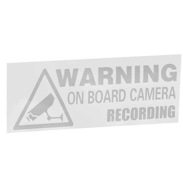 WHITE PVC IN-CAR Monitoring Warning Stickers and Decals Video Sign £4. ...