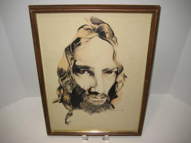 RARE VINTAGE SIGNED Original Pen & Ink Portrait / Sketch By Jonathon ...