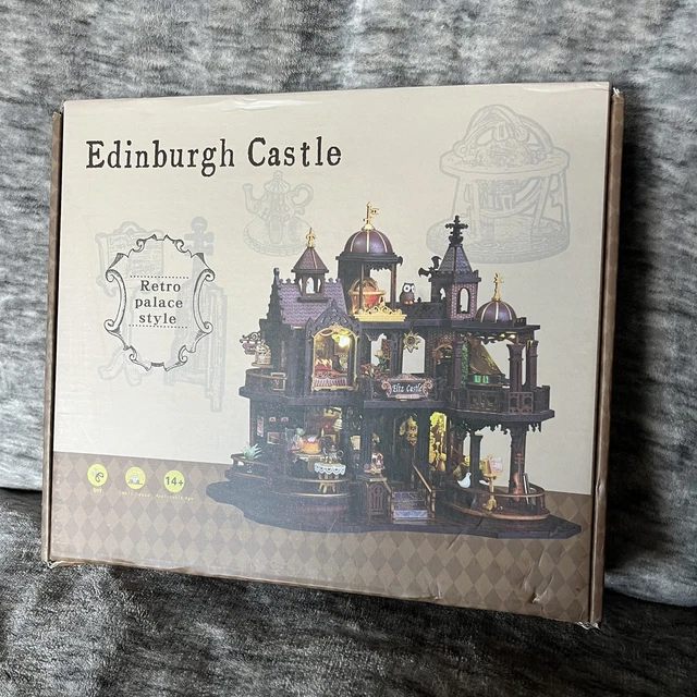 DIY MINIATURE DOLLHOUSE Kit Gothic Fantasy Edinburgh Castle Lights ...