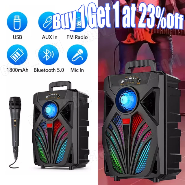 PORTABLE BLUETOOTH SPEAKER Sub woofer Heavy Bass Sound System Party ...