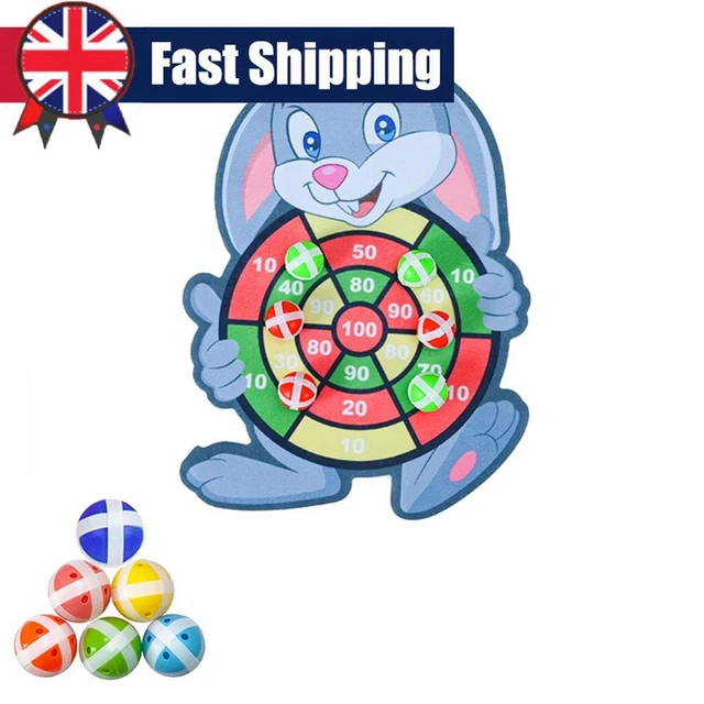 SHOOTING SUCKER BALL Target Dartboard Toys Kit with Hook Balls (Bunny ...