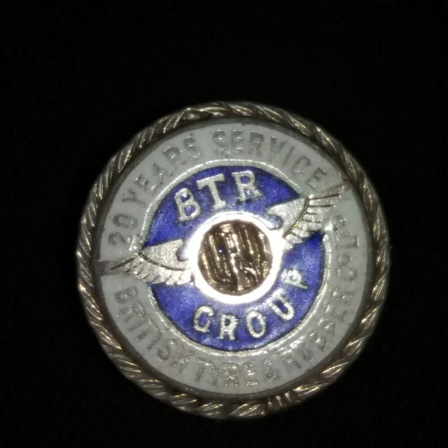 SILVER 20 YEARS Service Badge Btr British Tyres & Rubber Co. Ltd £4.99 ...