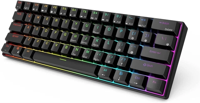 RK ROYAL KLUDGE RK61 RGB Wireless/Wired 60% Mechanical Keyboard, Blue ...