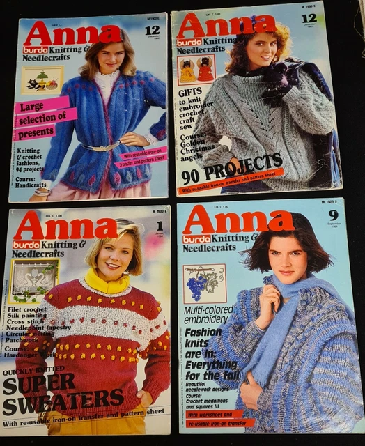'ANNA' X 4 Burda Knitting & Needlecraft Magazines 1982-1984 £8.00 ...