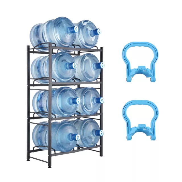 VEVOR RACK À Bonbonnes Range Bouteilles d’Eau Capacité 8PCs 4 Niveaux 2 Rangées EUR 51,59 ...