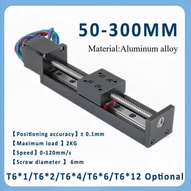 MINI LINEAR SLIDING Table Rail Guide CNC T6 Leadscrew Actuator 50mm ...