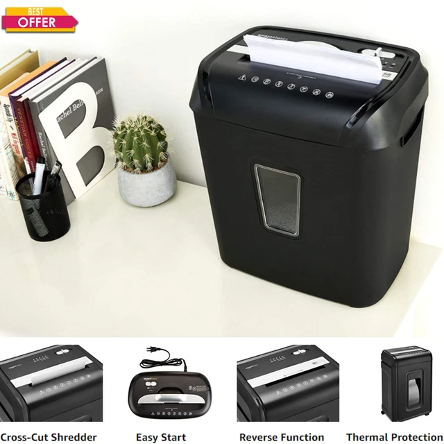 OFFICE 12-SHEET SHREDDER Paper Destroy Crosscut Heavy-duty Cd Dvd ...