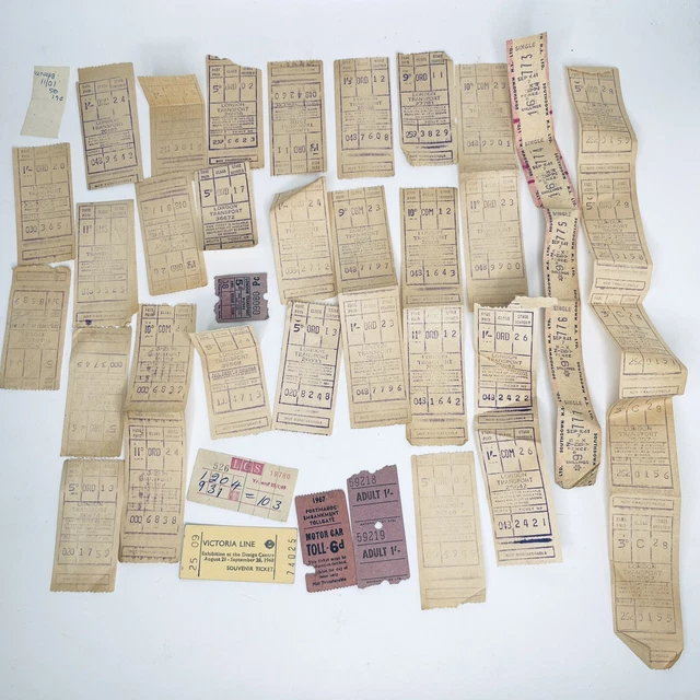 40 X VINTAGE bus ticket in. Victoria Line souvenir Ticket 1968 London ...