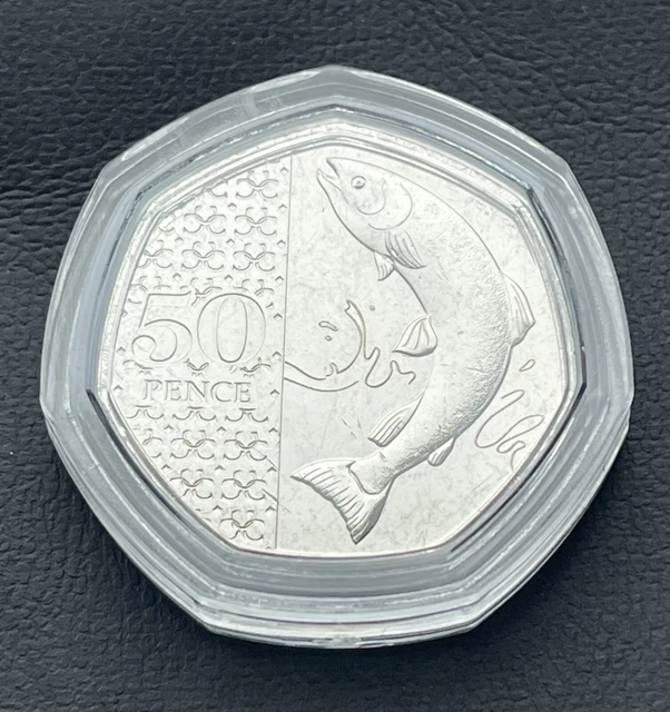 2023 SALMON 50P Fifty Pence Coin NO PRIVY MARK From Sealed Bag Stunning ...