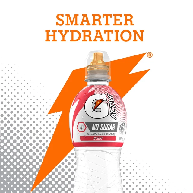 GATORADE G ACTIVE Berry Flavoured Electrolyte Water 12 x 600ml $35.28 ...