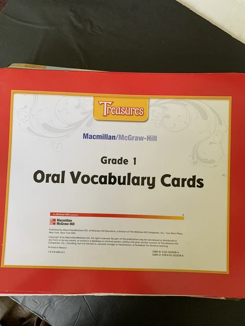 ORAL VOCABULARY CARDS Grade 1 Macmillan Mcgraw-Hill Treasures $50.00 ...