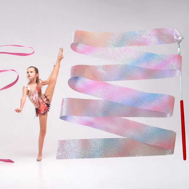 2M/4M BALLET STREAMER Twirling Rod Art Gymnastics Streamer Gym Ribbons ...