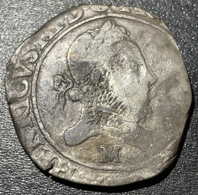 1574-1589 M FRANCE King Henri III Silver 1 Franc Medieval Coin Toulouse ...