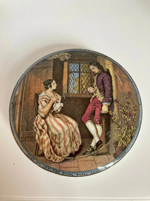 ANTIQUE PRATTWARE TRANSFERWARE Pot Lid The First Appeal 329c circa 1860 ...